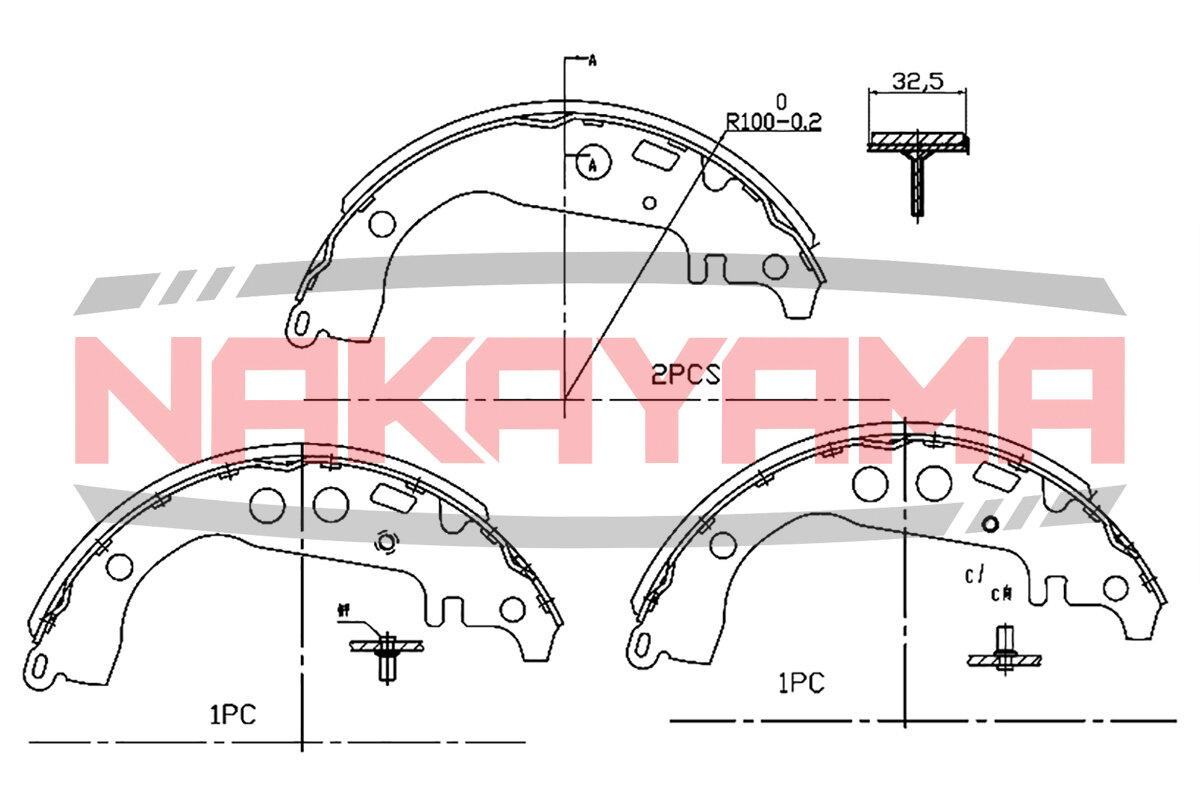 Колодки тормозные барабанные задние TOYOTA YARIS,