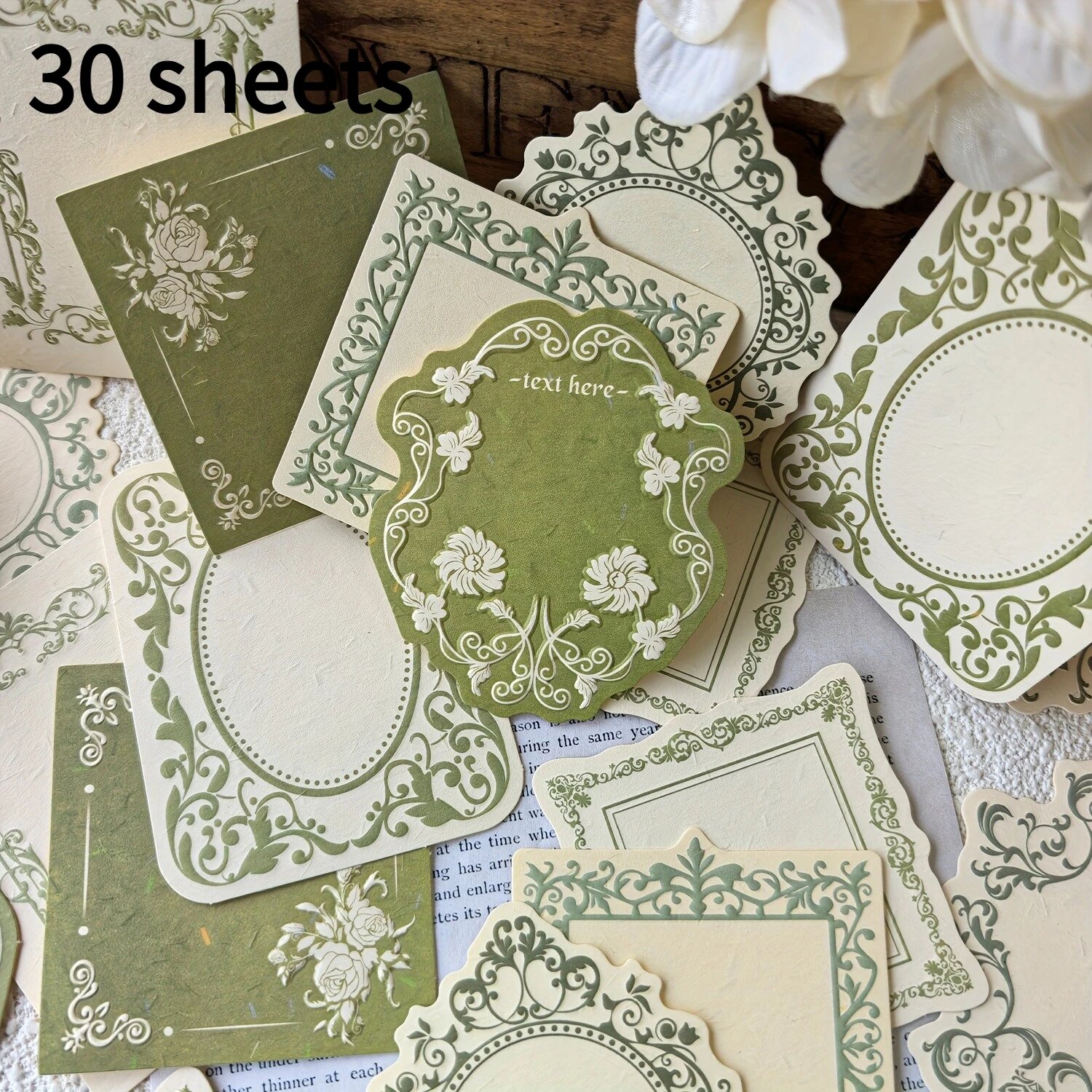 Декоративный картон для скрапбукинга 30 листов green-30 sheets