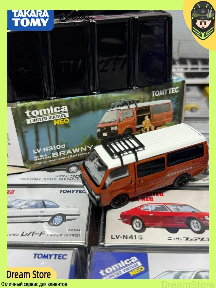 Машинка Tomytec 1/64 Tomica Limited Vintage Tomytec TLV LV-N310d Mazda Bongo Brawny Alloy Car Model Collection Gift