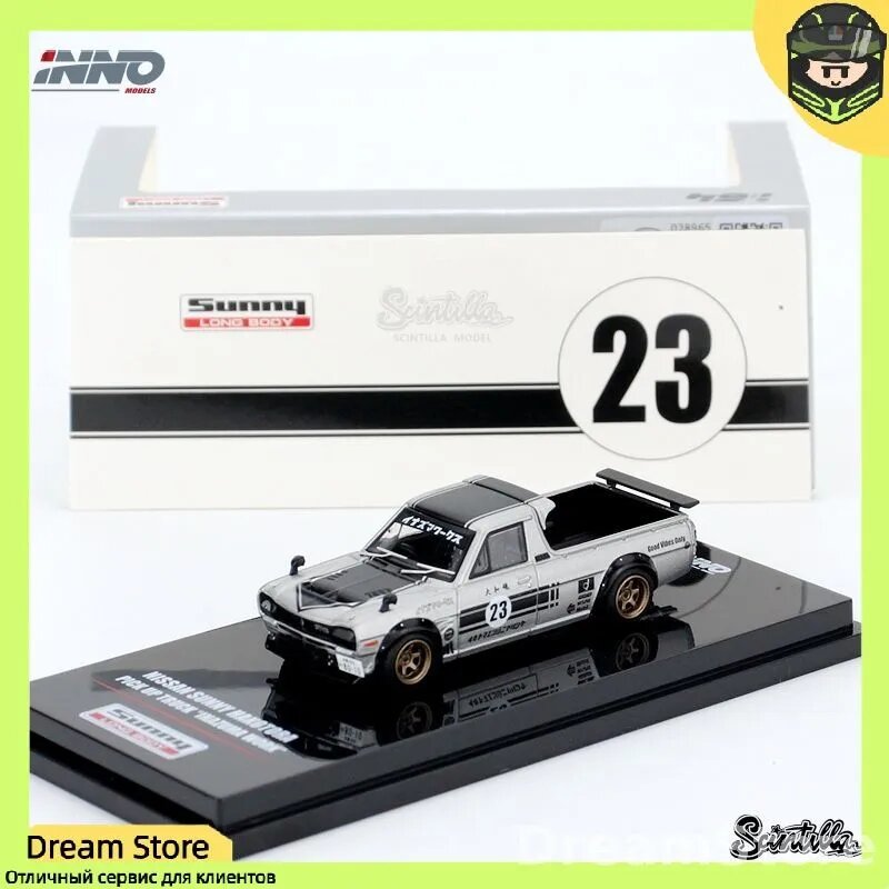 Машинка Inno 1/64 NISSAN Sunny Hakotora Pick Up Truck Inazuma Work Alloy Car Model Collection Gift
