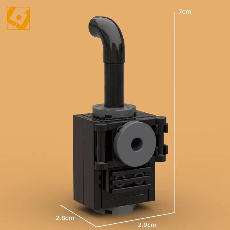 Небольшая печь-камин в стиле средневекового замка, набор кубиков для детей, 80 деталей, деревянная конструкция