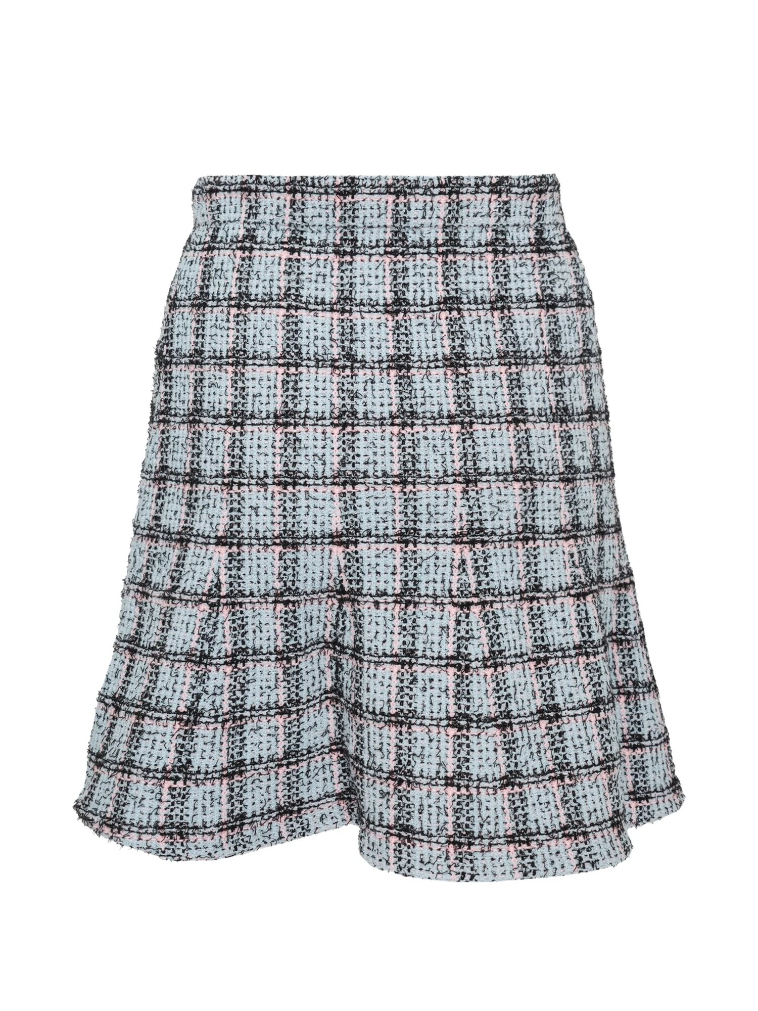 Юбка Self-Portrait Check knit mini skirt, размер L, blue — фото 1