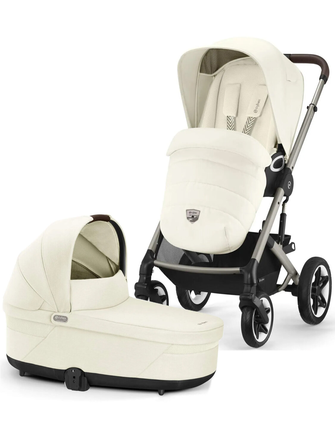 Коляска 2 в 1 Cybex Talos S Lux TPE Seashell Beige с дождевиками
