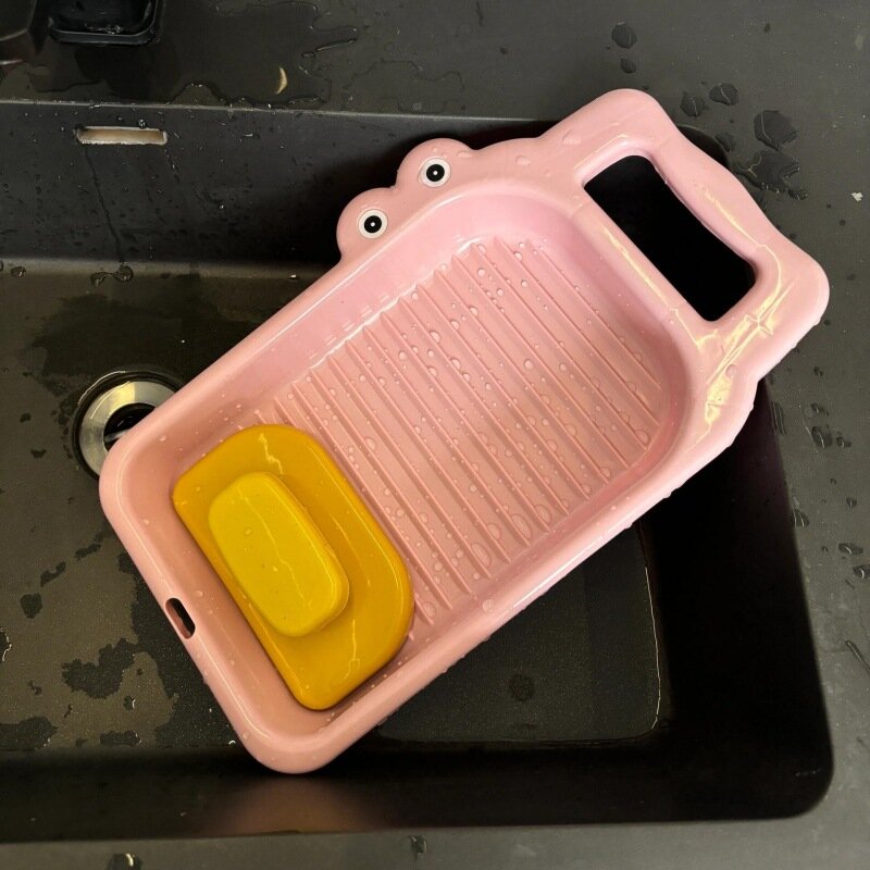 Совмещённая стиральная доска и таз для стирки в форме крокодила для младенцев, для дома и общежития, роликового типа, для стирки без помощи рук.