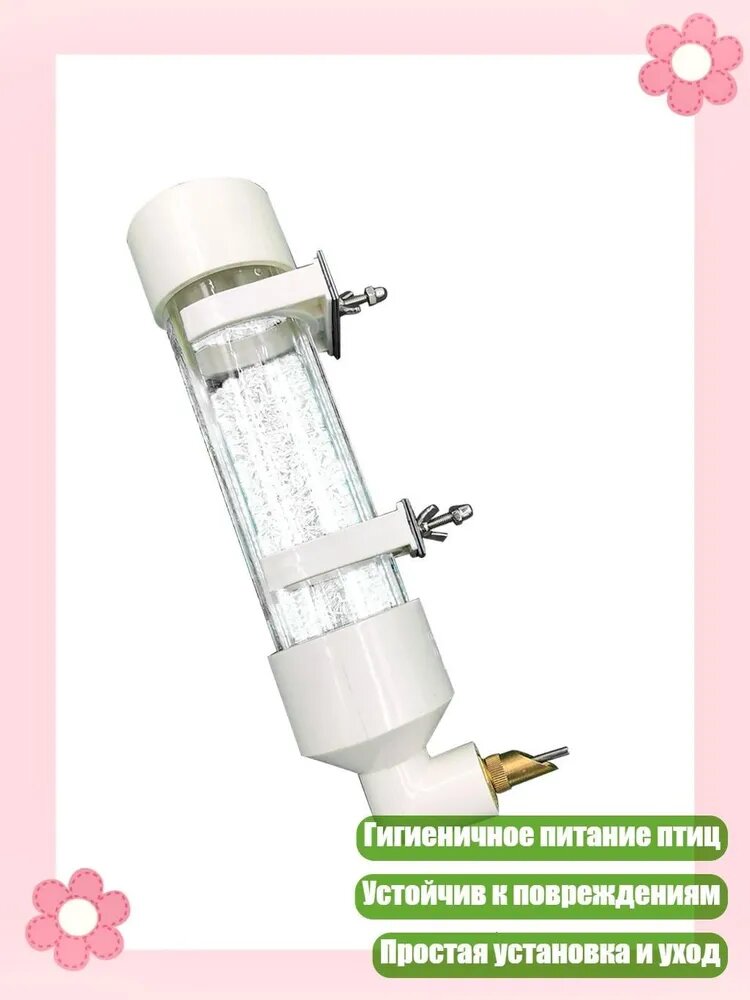 Автоматическая поилка и кормушка для попугаев и волнистых попугайчиков, прозрачный - M