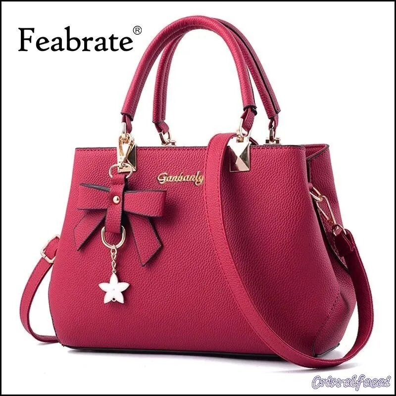 Сумка тоут Женская бордовая из искусственной кожи Feabrate — фото 1