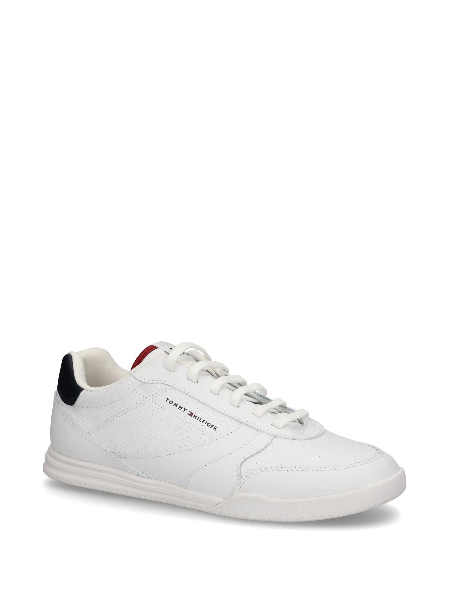 Кроссовки TOMMY HILFIGER Perforated leather sneakers, размер 41 EU, white — фото 1