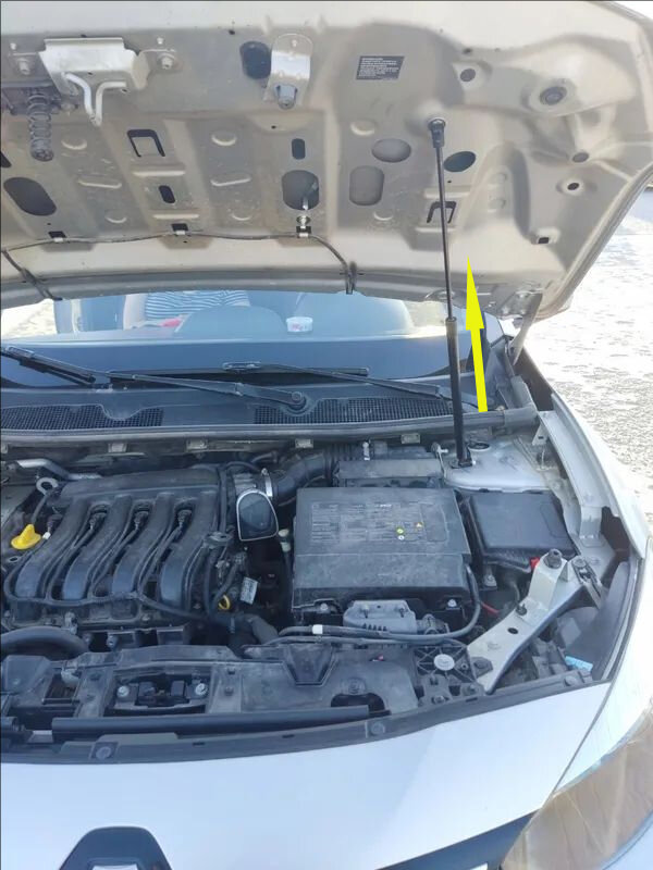 Газовые упоры капота для Renault Fluence 2009-2020 "Амортизаторы" Рено Флюенс 1 шт