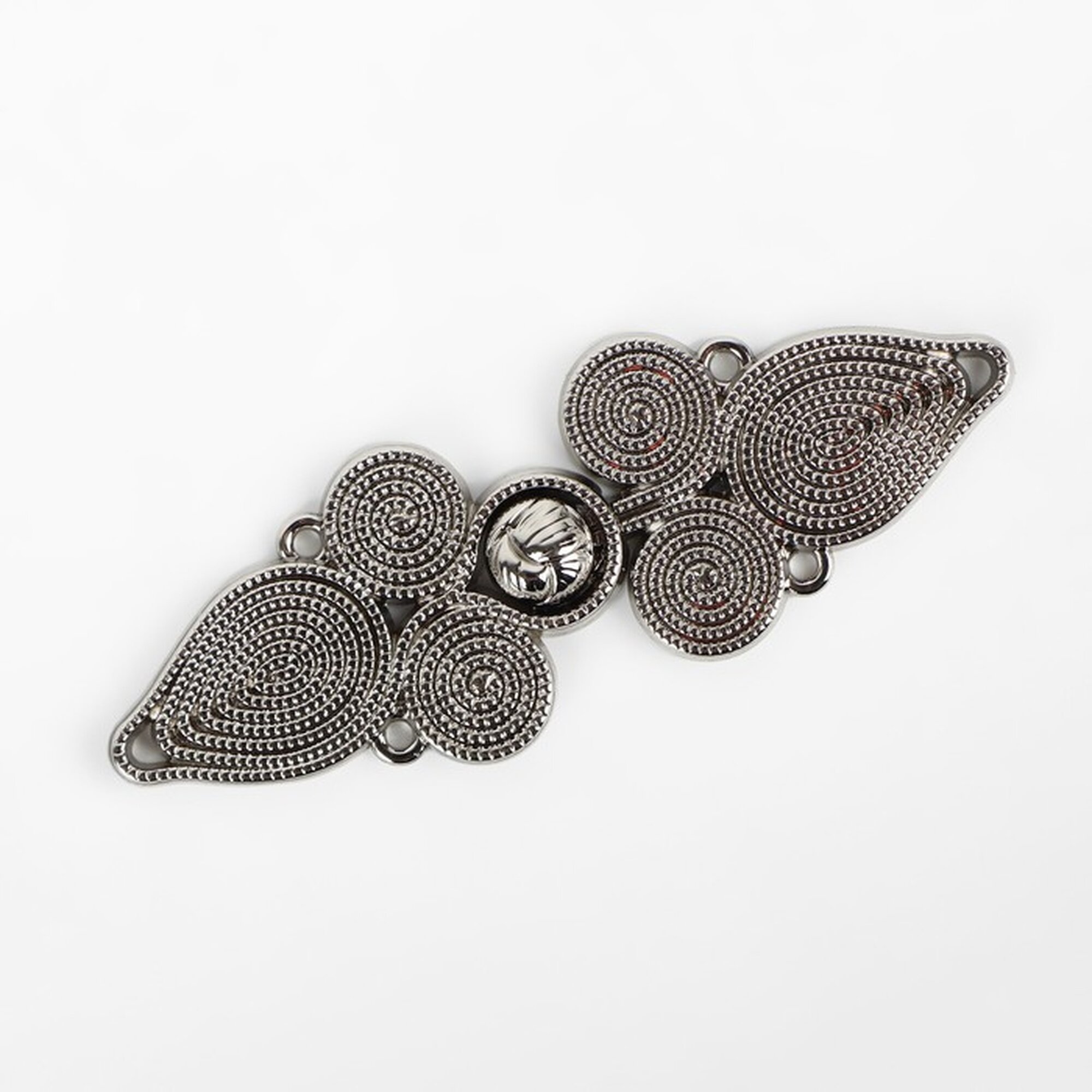 Декоративная застёжка, 6×2 см, цвет серебряный