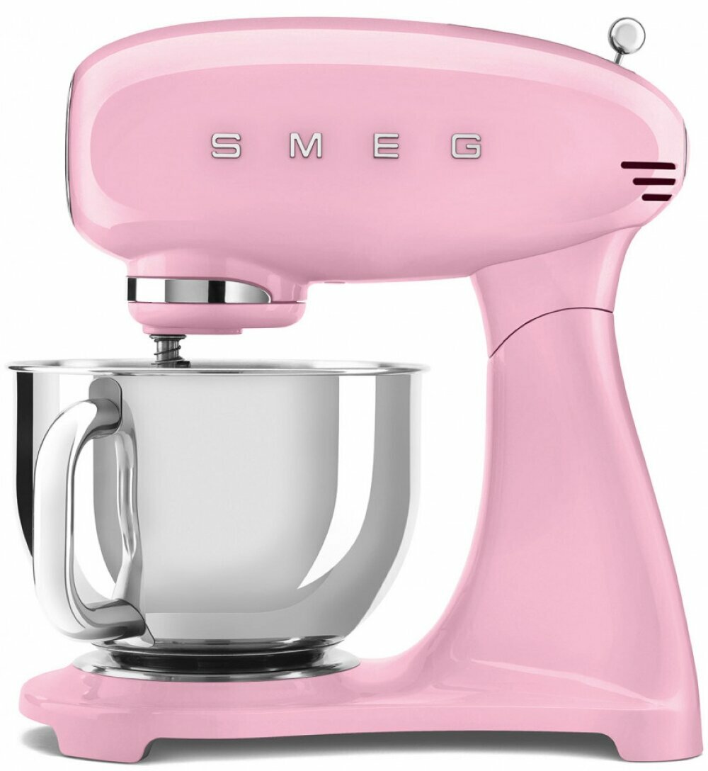 Миксер Smeg Style 50's SMF05PKEU, планетарный, литой алюминиевый корпус, розовый