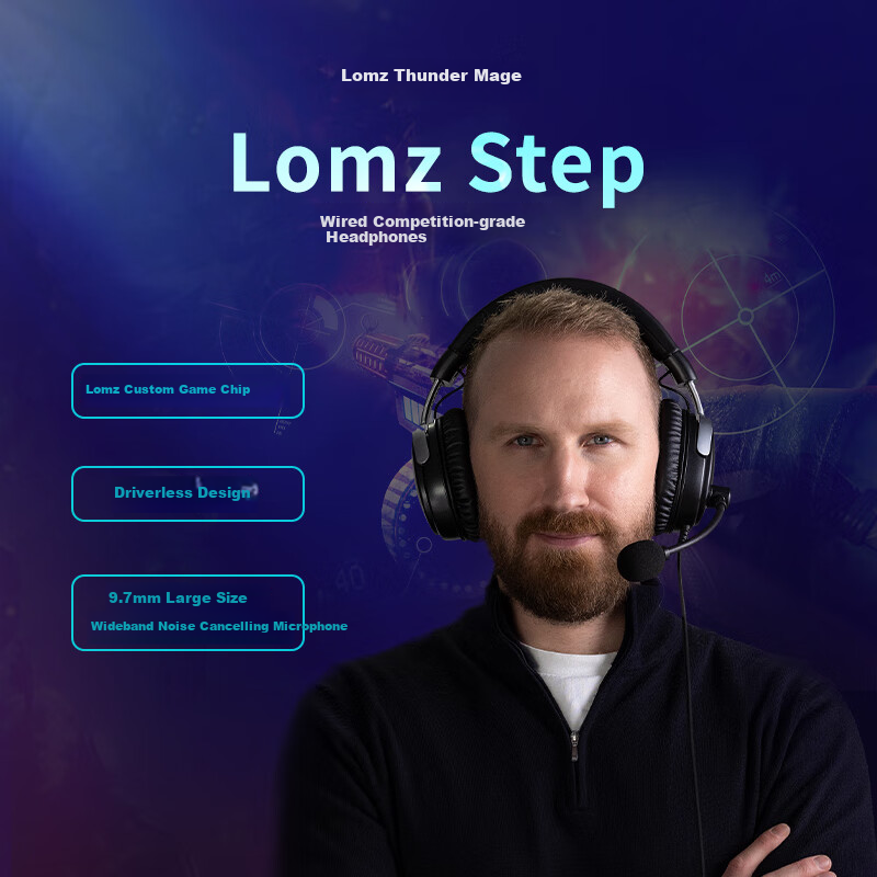 Наушники Leimoren Lomz Step B для игр с проводным подключением и активным шумоподавлением 7.1 стереозвук черный