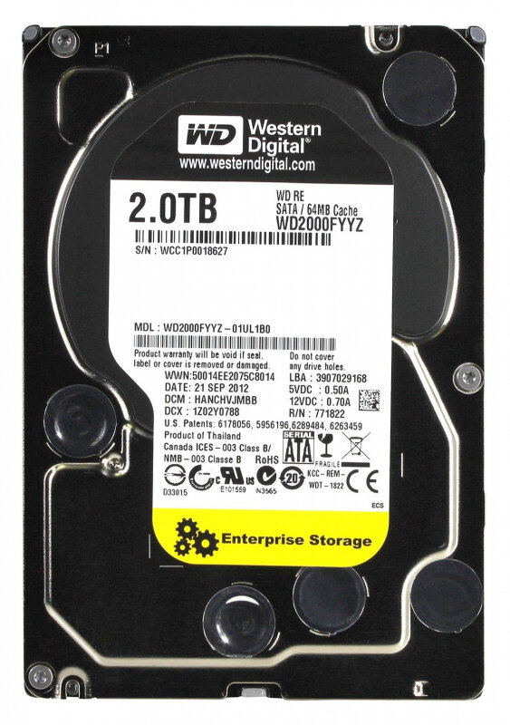 Жесткий диск Western Digital WD2000FYYZ 2Tb SATAIII 3,5" HDD