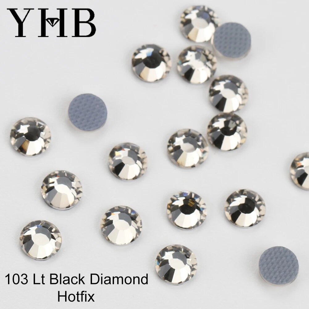 Стразы YHB 2.4mm SS8, 103 Lt Black Diamond, 1440шт