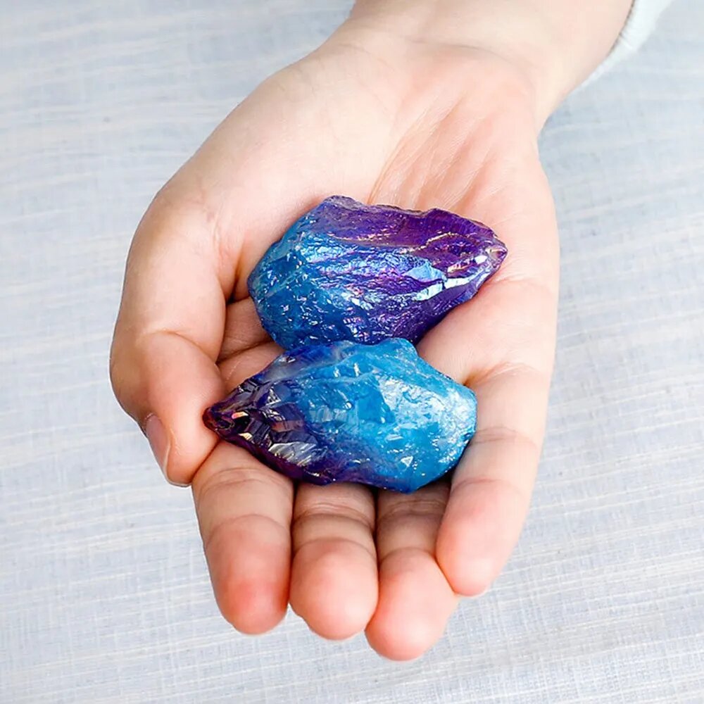 Набор из 2 цветных кристальных колонн из натурального камня для домашнего декора