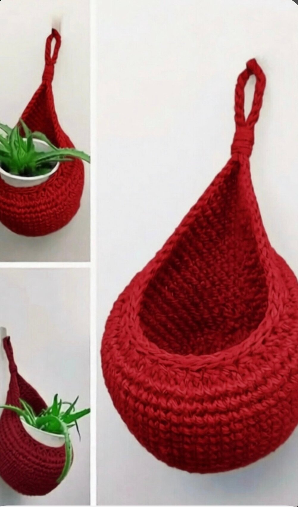Корзинка LubbiDecor "Капелька" подвесная, ручная работа, из джута