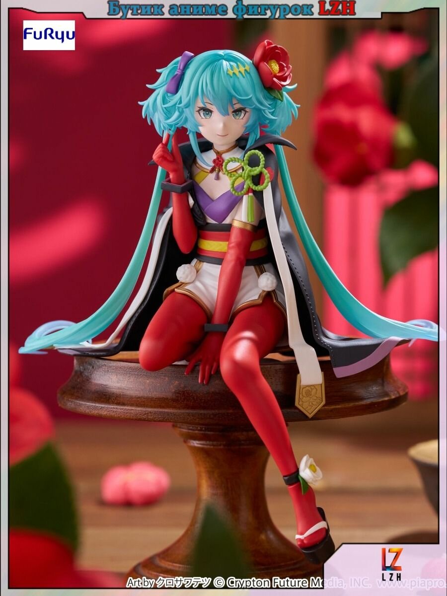 Аниме Фигурка FuRyu Noodle Stopper Figure Хаунэ Мику(Hatsune Miku) в Flower Fairy Camellia 15cm(LZH)
