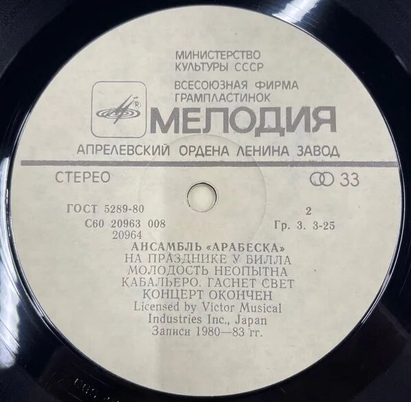 Arabesque - Ансамбль Арабеска NM — фото 1