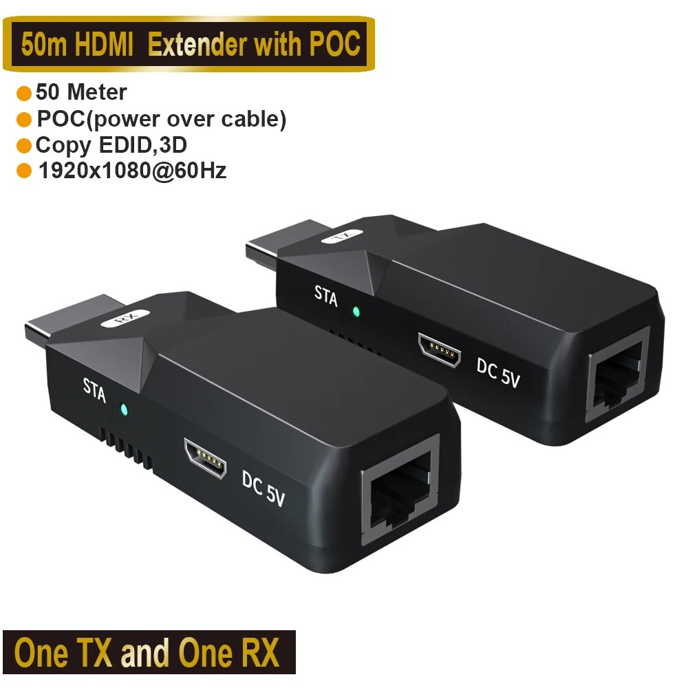 Navceker HDMI удлинитель 50м POC, 1920x1080@60Hz, ZY-HT238P