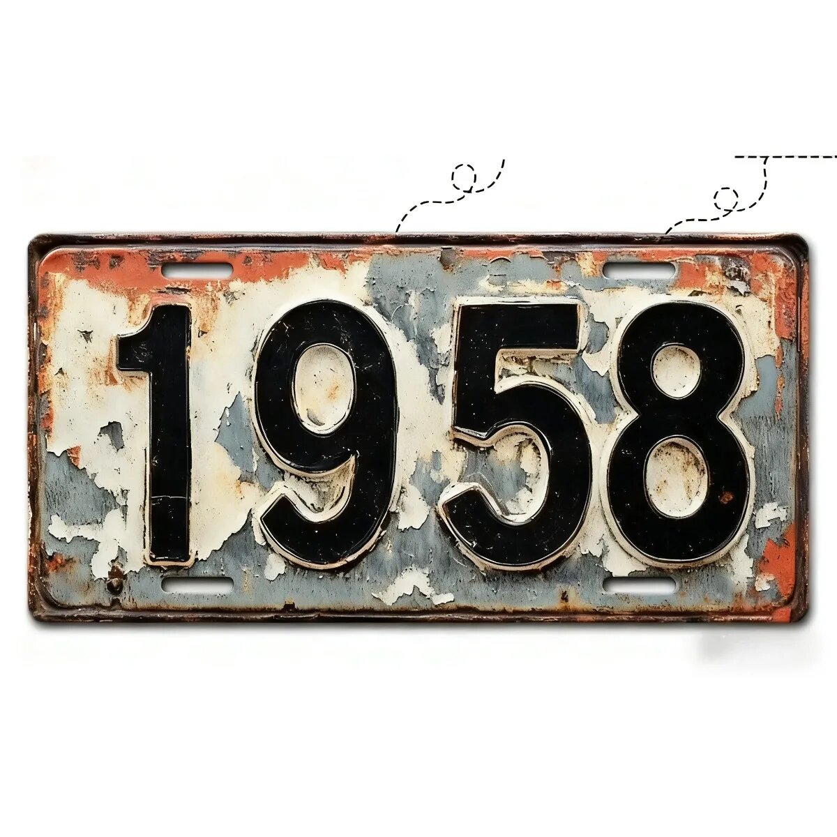 Металлическая табличка 1958 года, цвет TYA-1010732-23