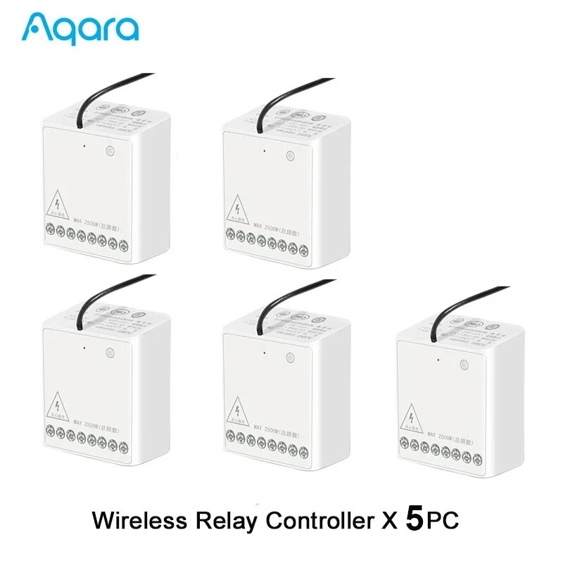 Модуль реле-контроллера Aqara Zigbee с двусторонним управлением беспроводным реле 2 канала умный переключатель для управления светом для Mi Home Homekit-5 шт aqara relay
