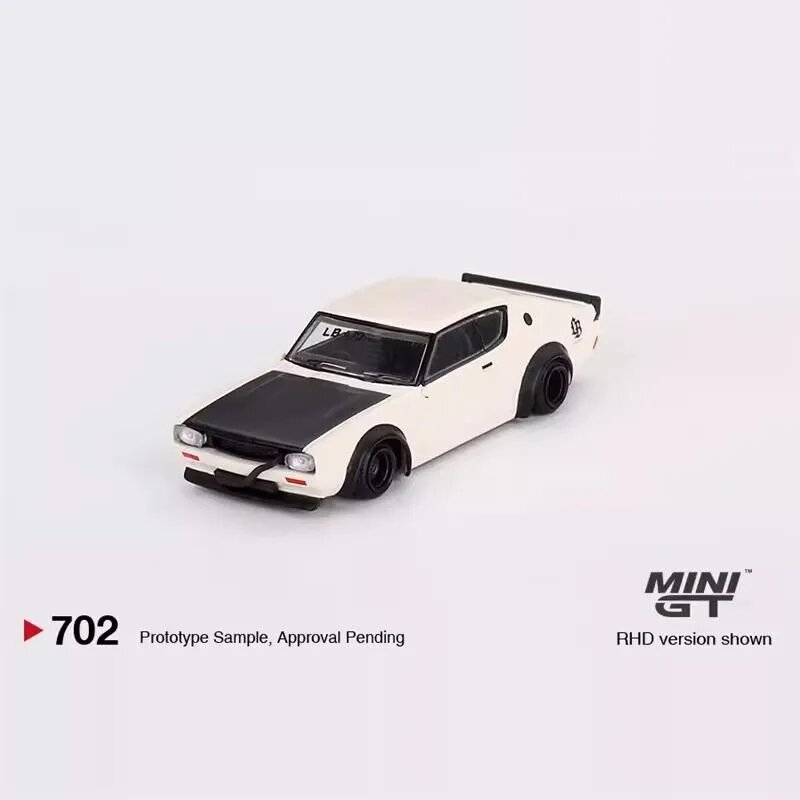Машинка TSM Mini GT 1/64 #702 Nissan Skyline Kenmeri Liberty Walk White Die-cast Alloy Car Model Collection Gift