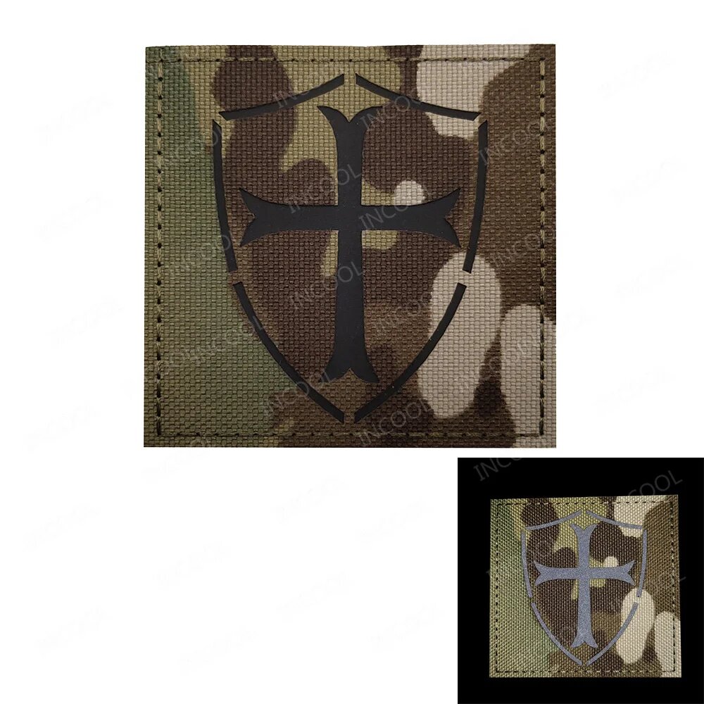 Нашивка крест Templar, камуфляж CP, цвет 13 Reflective