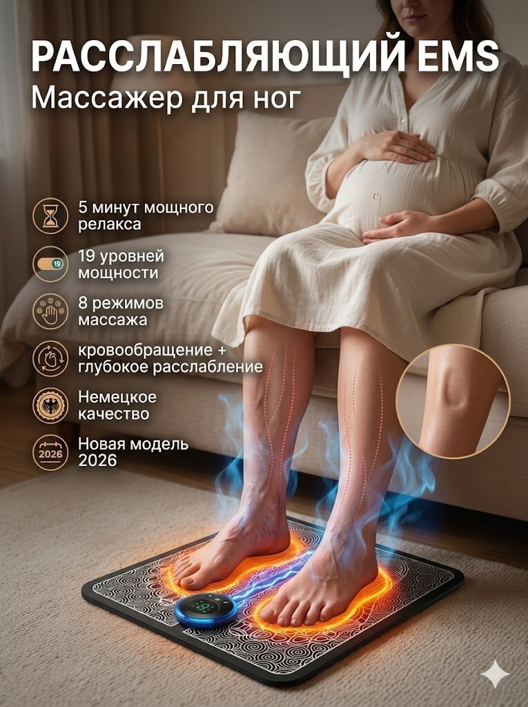 Тренажёр-миостимулятор EMS Foot Massager для стоп, массажер для ног