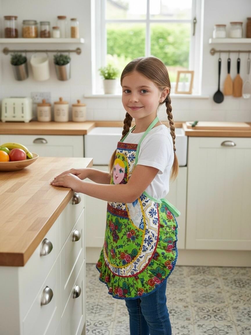 Фартук детский 4-8 лет текстиль сделано в России