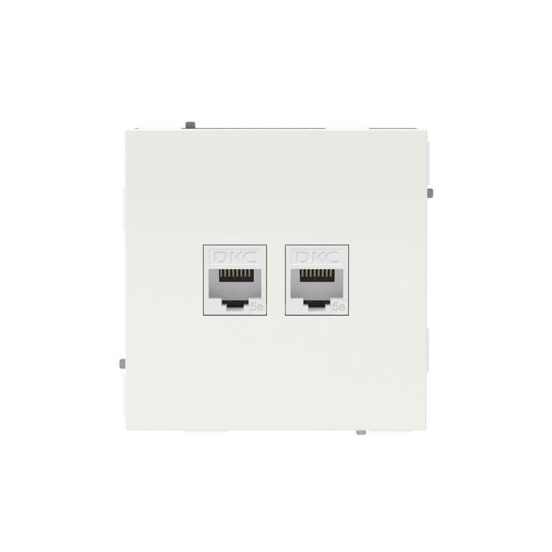 Розетка компьютерная 2-м KANT RJ45 кат.5E без шторки бел. магнолия DKC 7000664