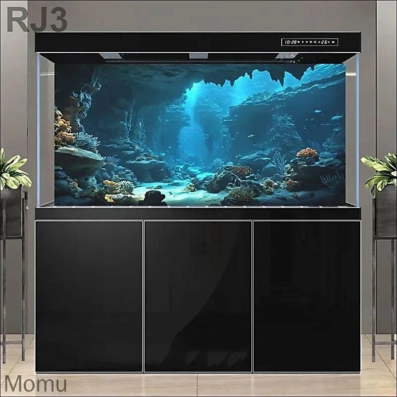 Фон для аквариума Декорации Подводные пещеры,120x60см