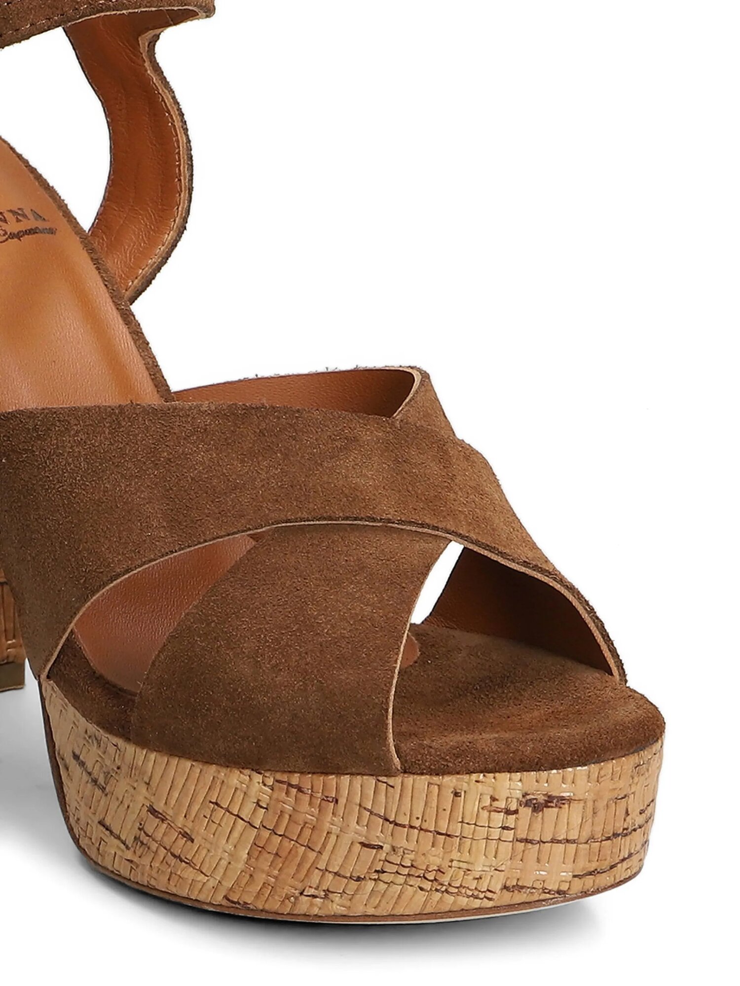 Босоножки L'Arianna Crossover-strap platform sandals, размер 37, brown — фото 1