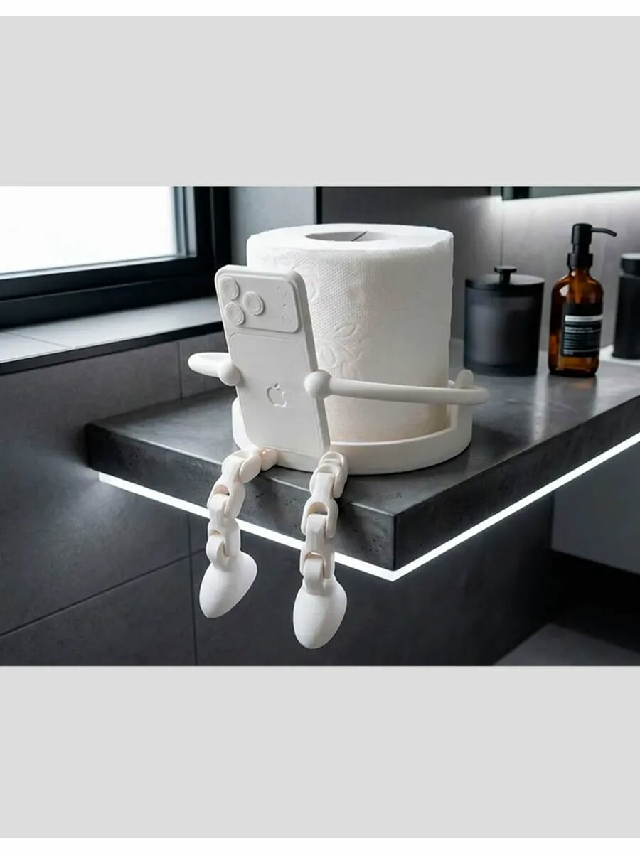 Держатель для туалетной бумаги "Человечек с телефоном" 3D печать из пластика