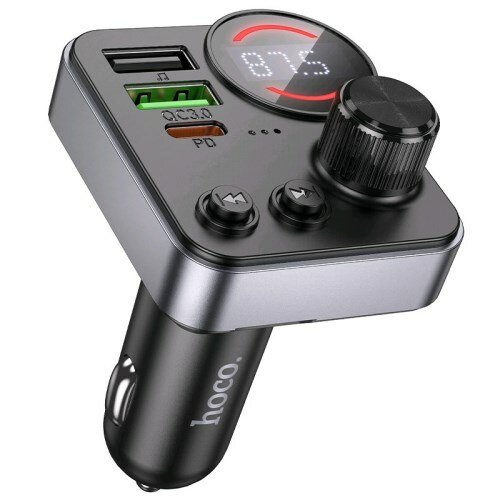 FM-трансмиттер Bluetooth в прикуриватель Hoco +1USB3.0 Quick Char
