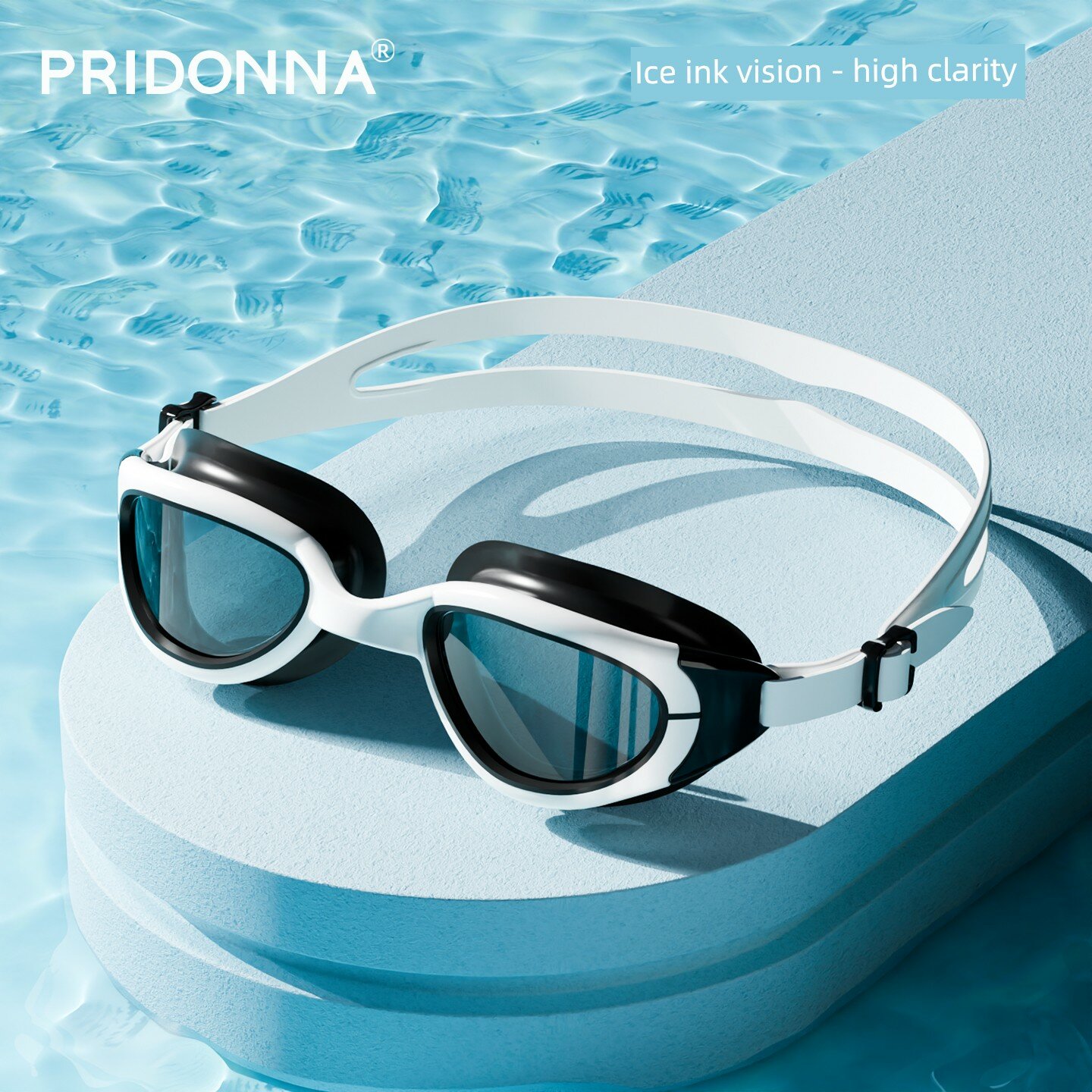 PRIDONNA TIKI Series Анти-туманные плавательные очки High Clarity Плоская линза Без очковой коррекции