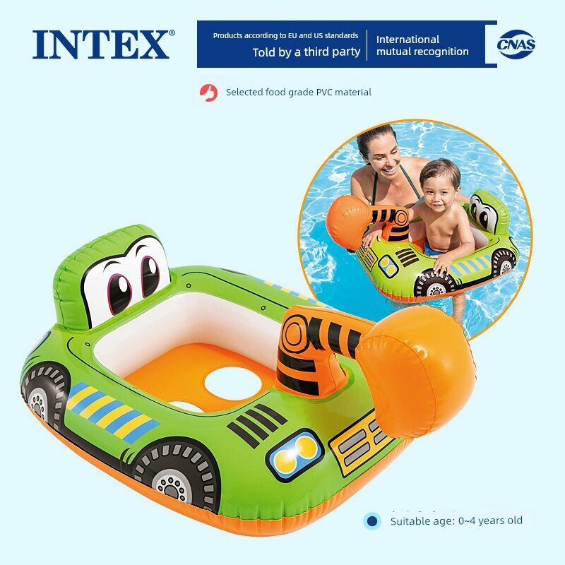 Надувной круг для плавания INTEX, подходит для использования в автомобиле и самолете, для детей от 0 до 4 лет, надувной