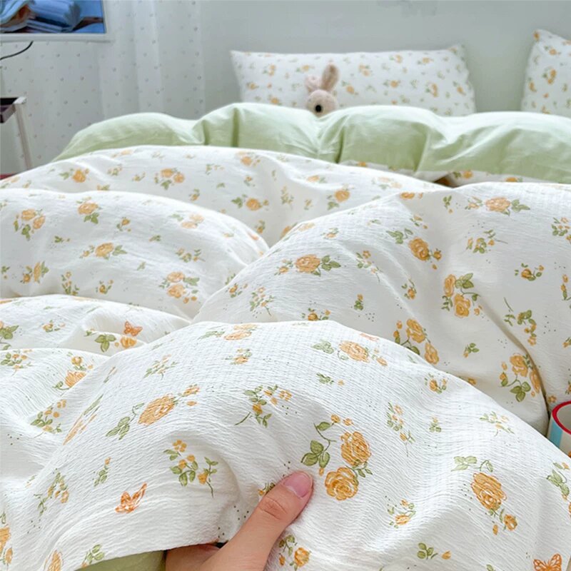 Двухслойный муслиновый пододеяльник, одиночный, 150x200, для односпальной/двуспальной кровати, комплект из трех