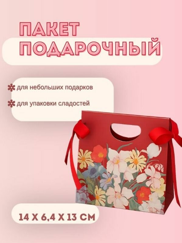 Подарочная коробка 1 шт. 14x6,4x13 см; красный цвет