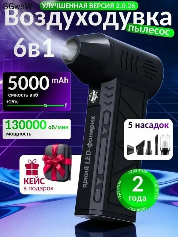Воздуходувка аккумуляторная мощная, ветродуйка для компьютера, турбовентилятор. Фен для мангала