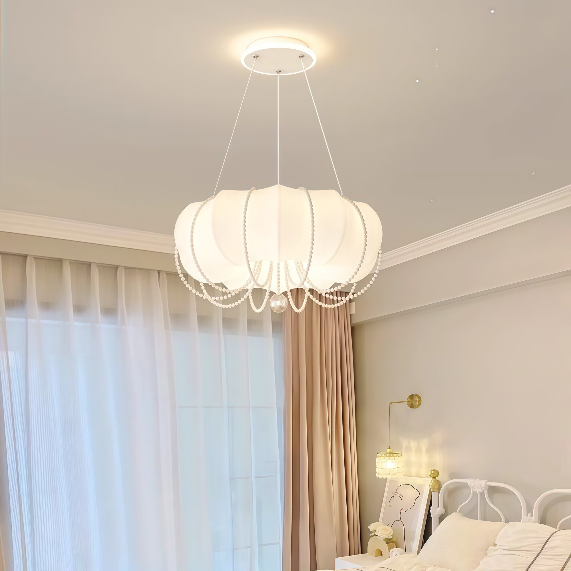 Светильник Clear Lighting Charon, светодиодные лампы, бежевый, LED, 48см, энергосбережение, пульт