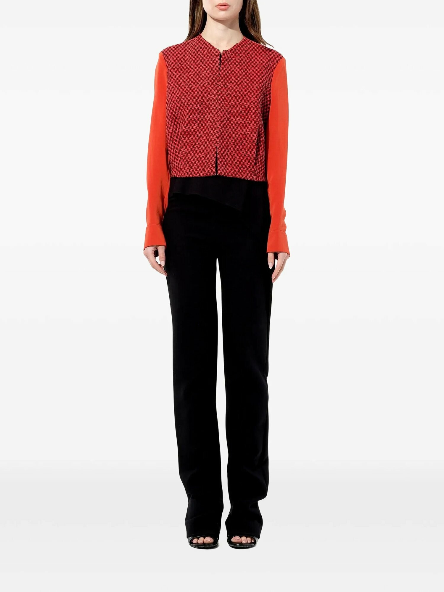 Куртка BALENCIAGA Tweed panelled jacket, размер 36, orange — фото 1