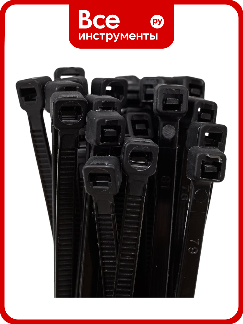 Нейлоновые стяжки FORTISFLEX HCC easyfix 4x150 мм, черный, 100 шт. 87781