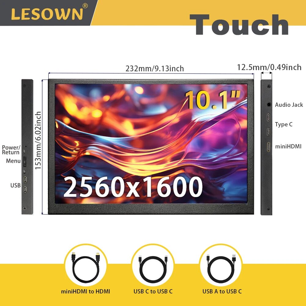 LESOWN 10.1" Сенсорный монитор Touch 2560x1600