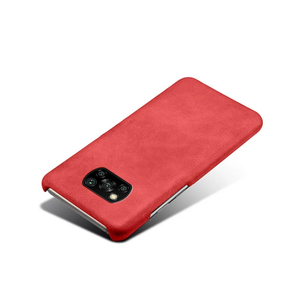 Красный веганский чехол для Xiaomi Poco X3 Pro