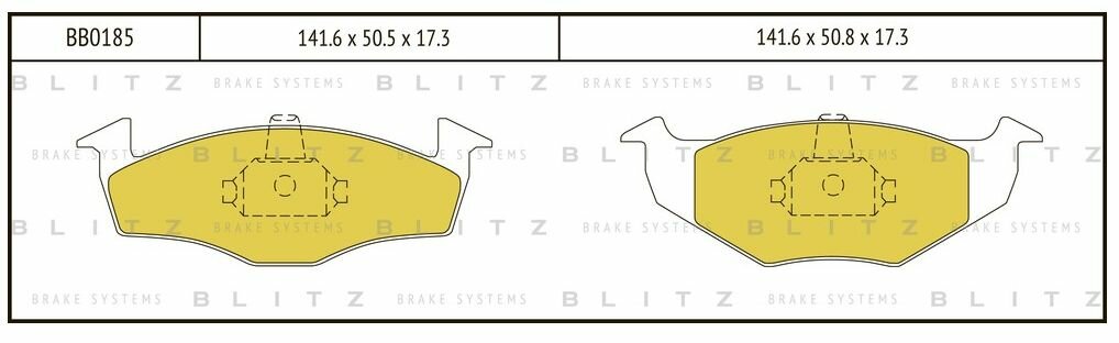 BB0185 Колодки тормозные VW 95- перед.