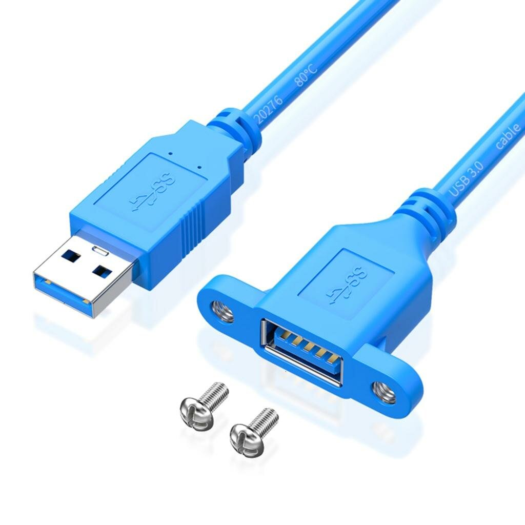 USB 3.0 кабель удлинитель с винтовым креплением, 2m - Все включено