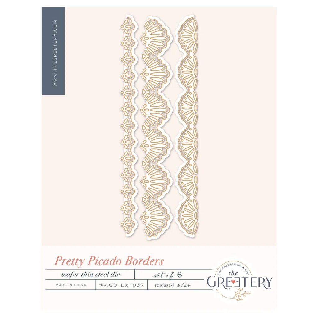 Металлические штампы Pretty Picado Borders, M8322 -Dies