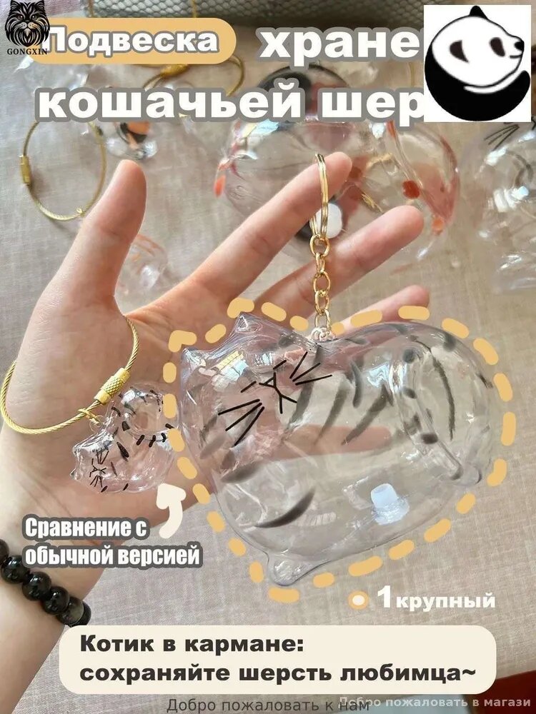 Эксклюзивный прозрачный контейнер для шерсти кошки Котик копилка