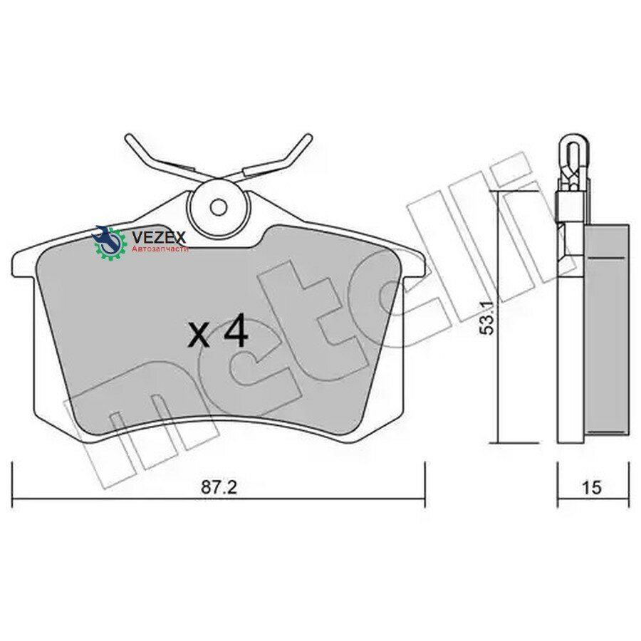 METELLI 2201000 колодки дисковые задние!\ VW Golf/Passat 1.6-2.8/1.9TDi 88-99