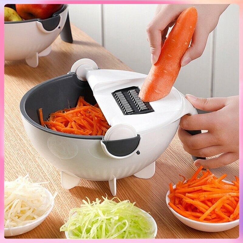 Овощерезка Magic Rotate с корзиной для слива, многофункциональная кухонная терка для овощей и фруктов, измельчитель, слайсер