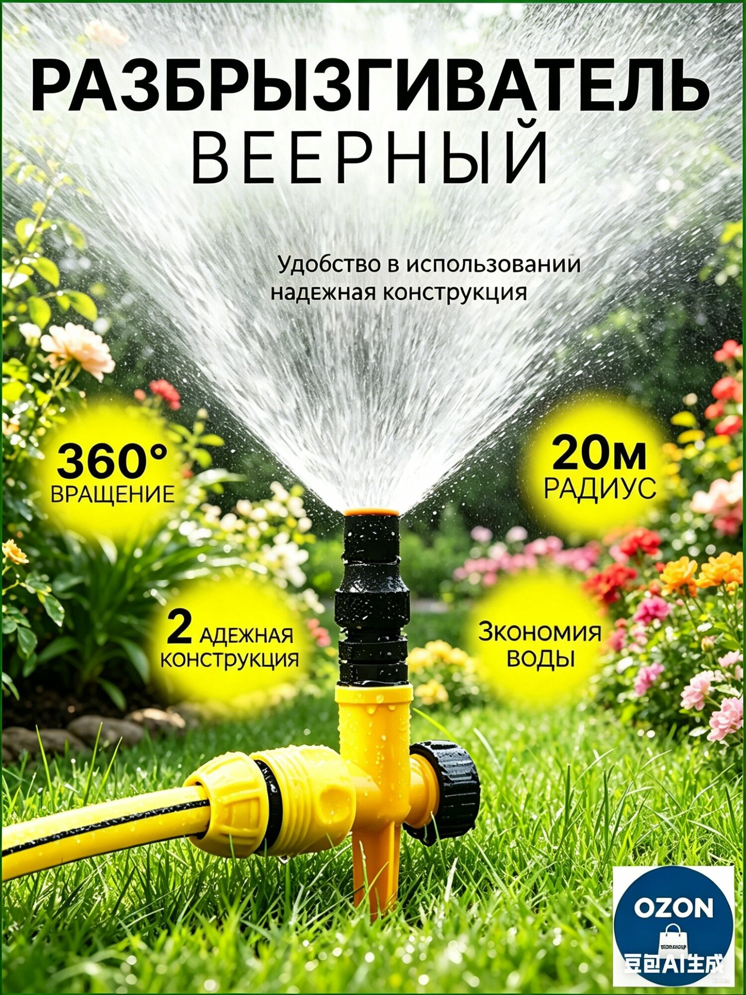 Разбрызгиватель, дождеватель помповый